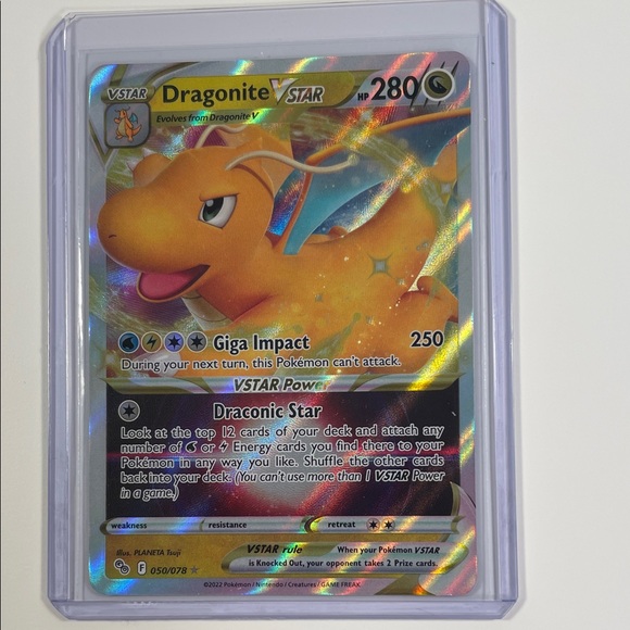 Pokemon | Toys | Pokemon Dragonite Vstar Trading Card Gold And Orange ...